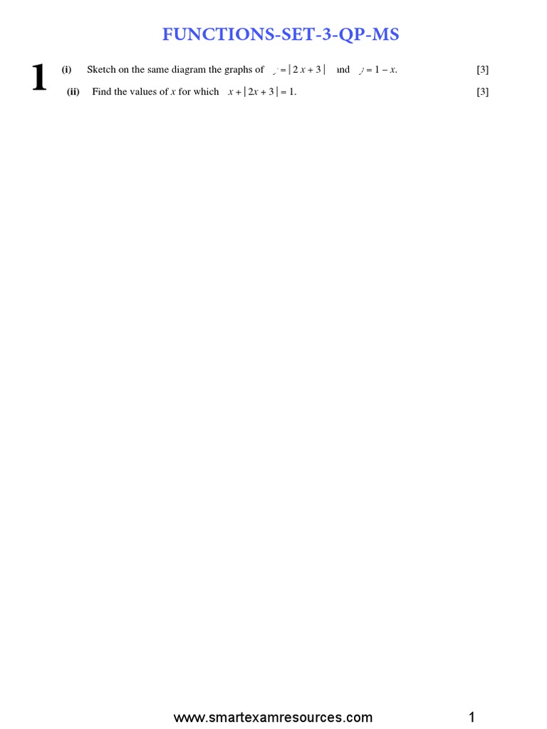 1.1 Functions Topic Questions 0606 Set 3 QP Ms | PDF | Function (Mathematics) | Applied Mathematics