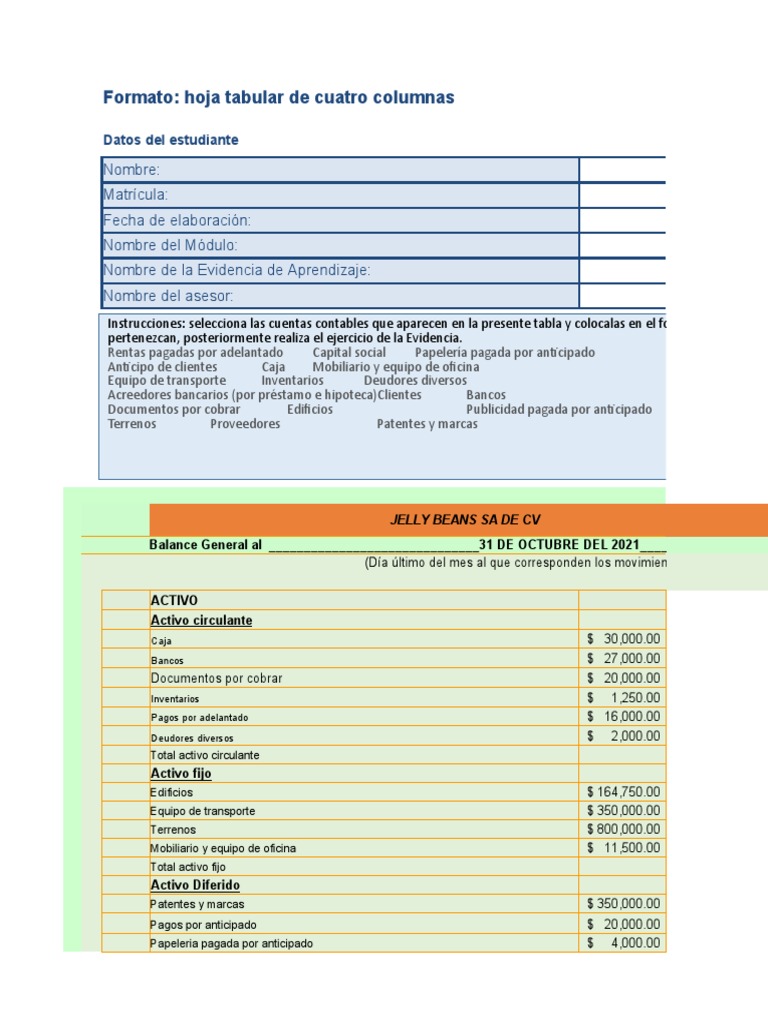 Estrada Alexis Balance | PDF | Contabilidad | Hoja de balance