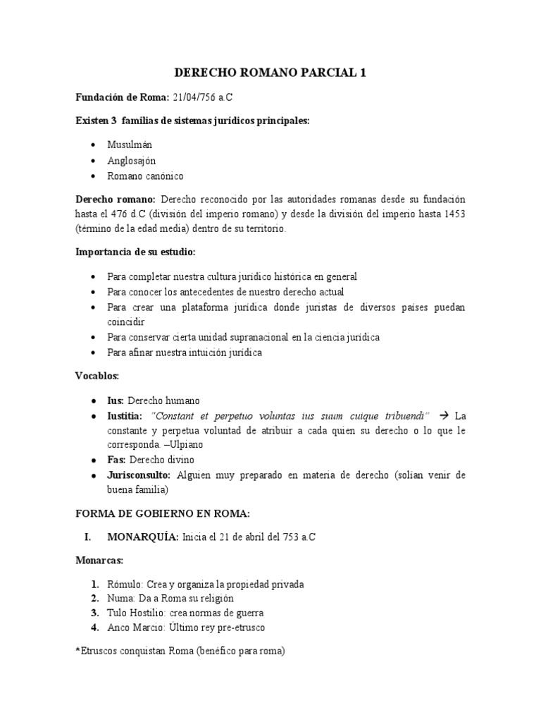 Introducción al Derecho Romano y su Evolución | PDF | Roma antigua ...