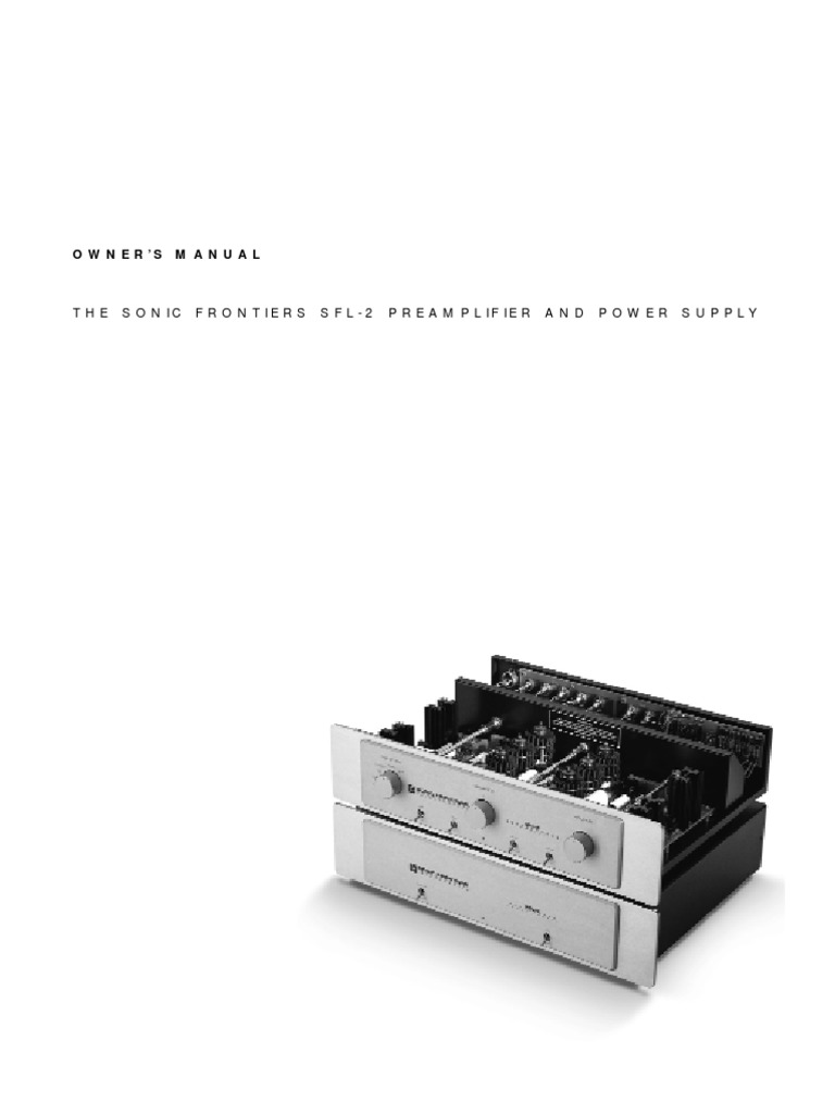 Sonic Frontiers SFL-2 Manual | PDF | Electrical Connector | Power Supply