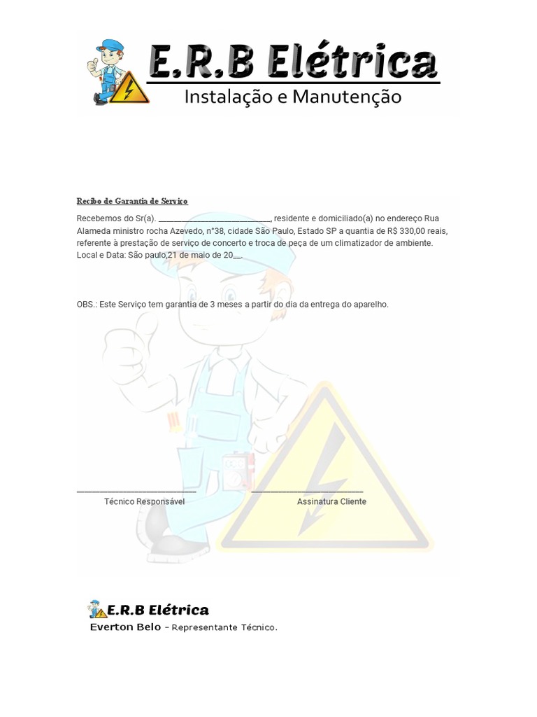 Termo de Garantia de Serviço | PDF