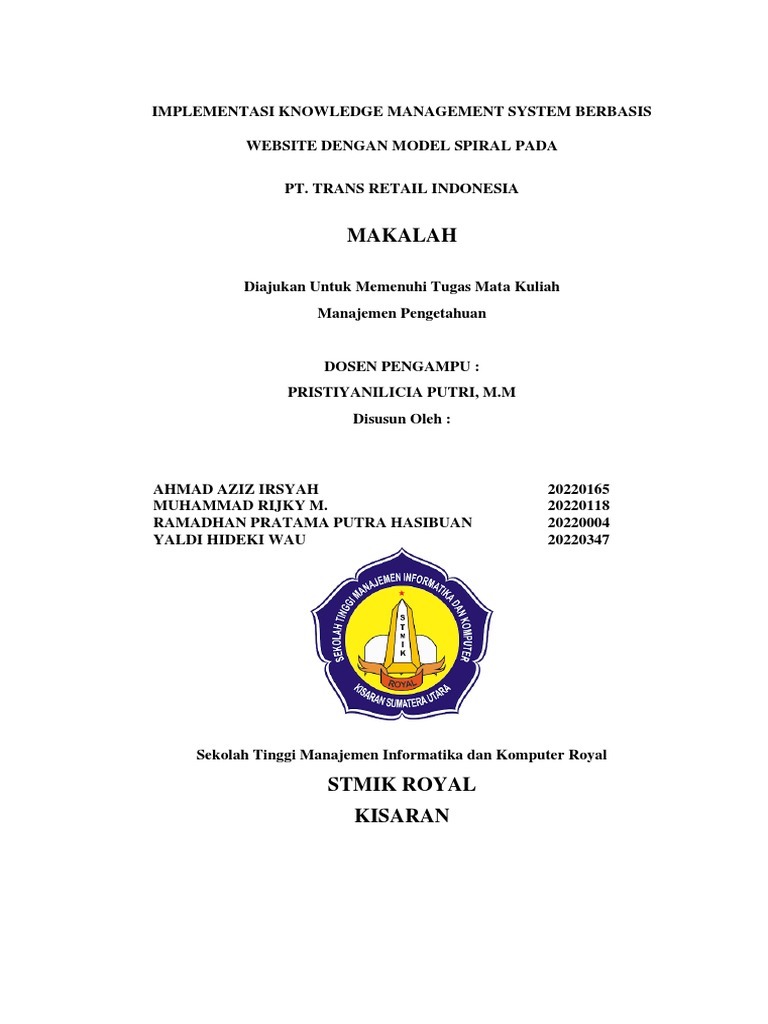 Implementasi Knowledge Management System Berbasis Website Dengan Model ...