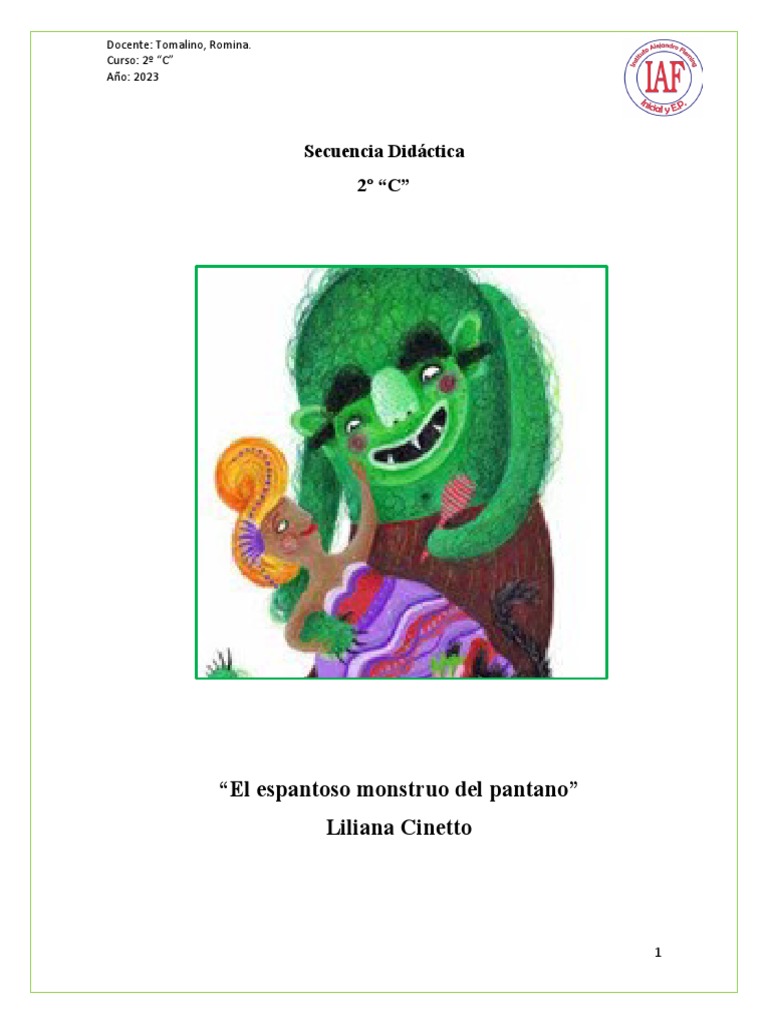 El espantoso monstruo del pantano | PDF | Escritura | Cuentos