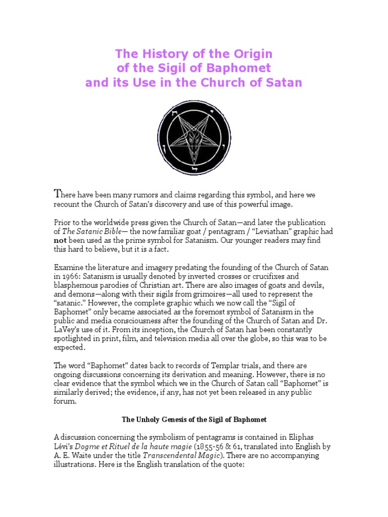 Origins and Meaning of Baphomet Sigil | PDF | Western Esotericism | Occult