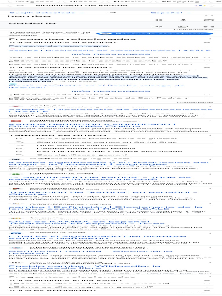 Significados de "Kamba" y "Camba" | PDF | Comunicación humana | Lingüística