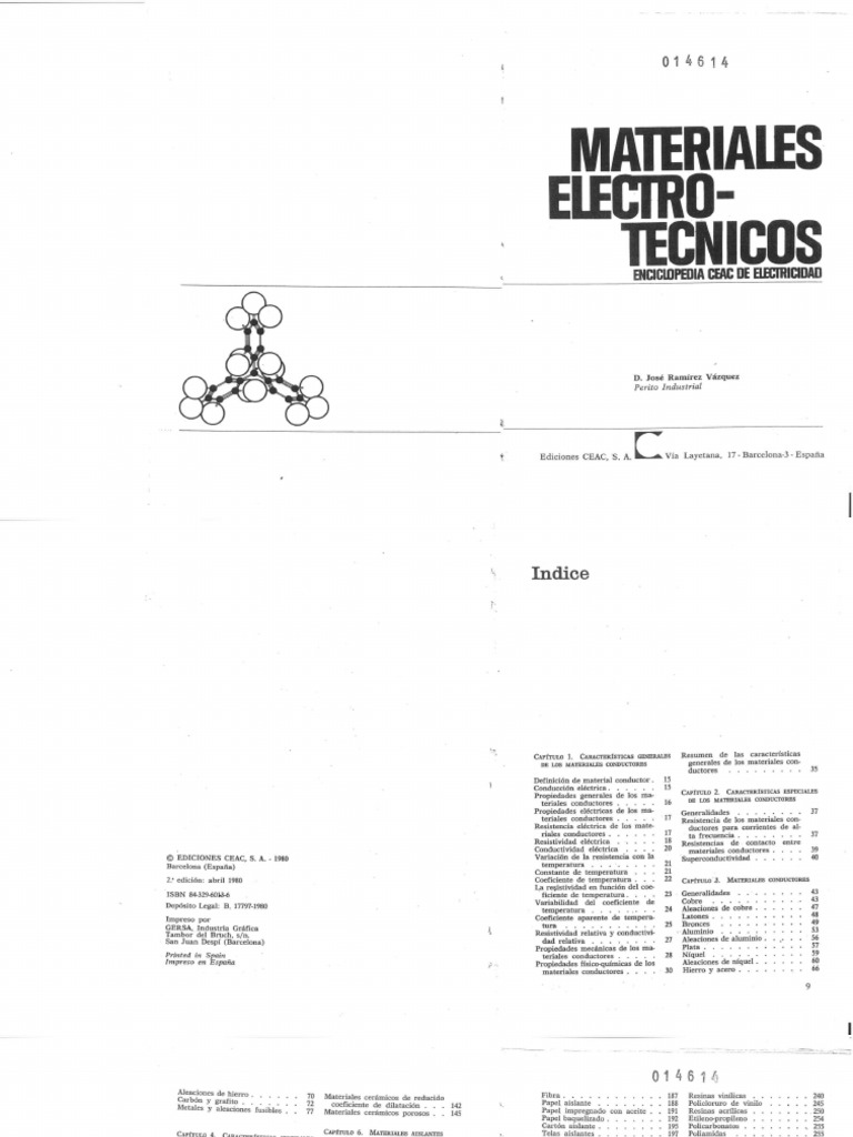 1980 - Ramirez Vazquez - CEAC - Materiales Electrotecnicos | PDF
