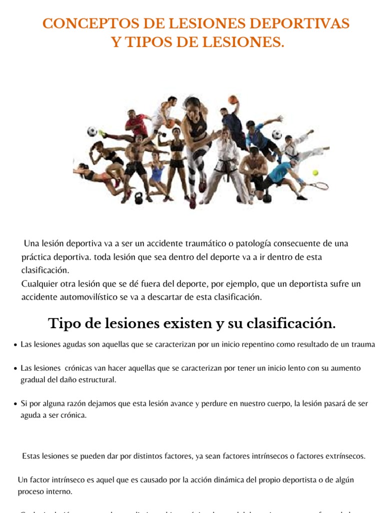 Conceptos de Lesiones Deportivas y Tipos de Lesiones. | PDF | Lesión | Masaje