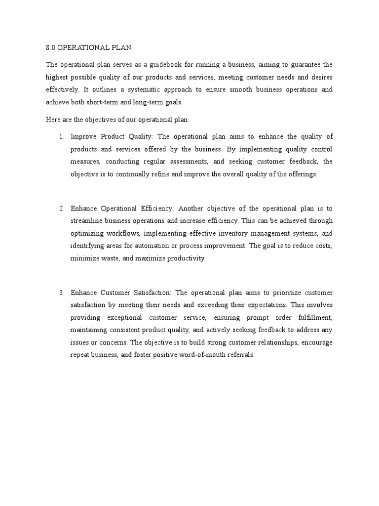 Operational Plan for Cornucopia Dogs | PDF | Employment | Goal