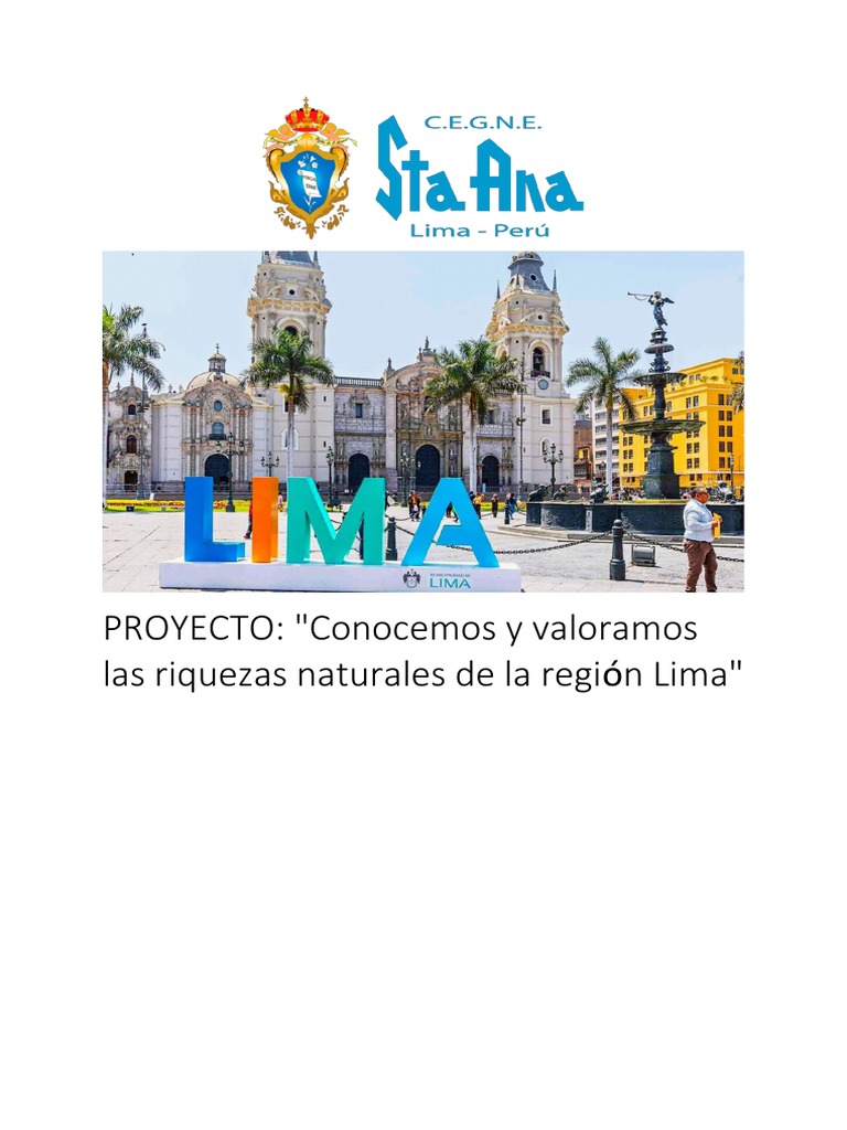 PROYECTO - Conocemos y Valoramos Las Riquezas Naturales de La Región ...