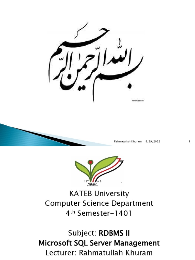 1 4 Ms Sql Server Database And Schema Section 2 Pdf Databases Microsoft Sql Server