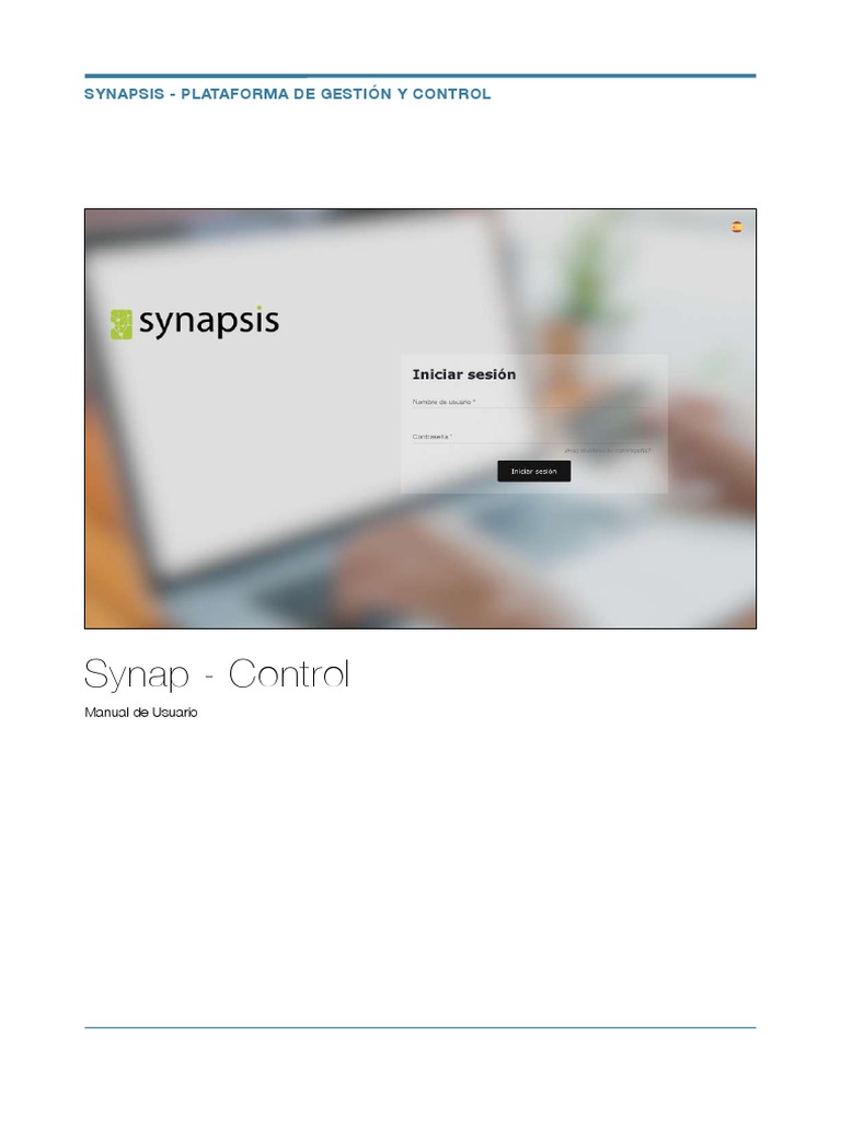 Manual de Usuario - Synap Control | PDF | Contraseña | Usuario (informática)