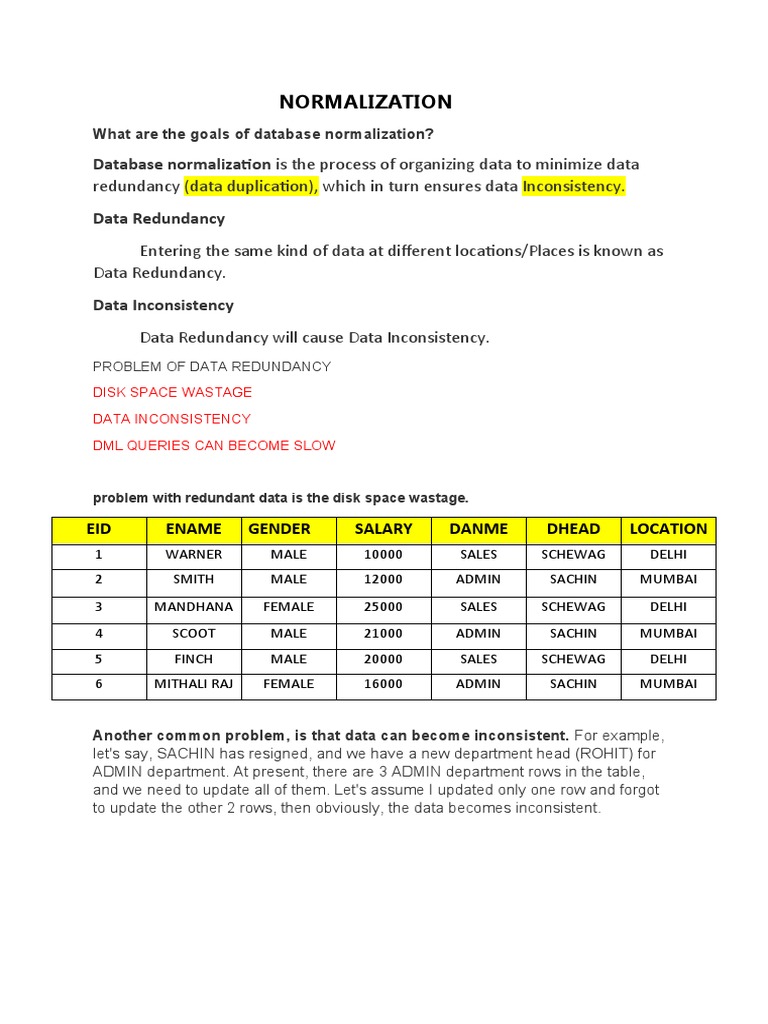 Normalization 1 Pdf Information Management Computer Science