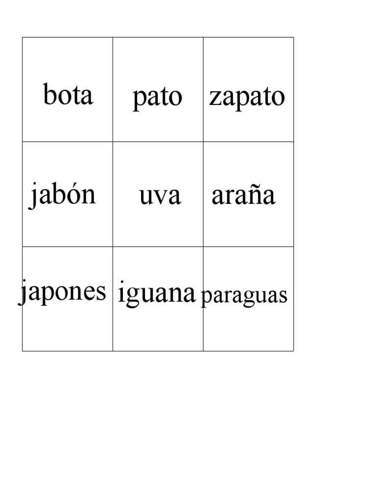 Loteria de Palabras | PDF