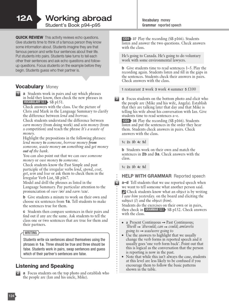 Lessons 12A - C | PDF | Linguistics | Grammar