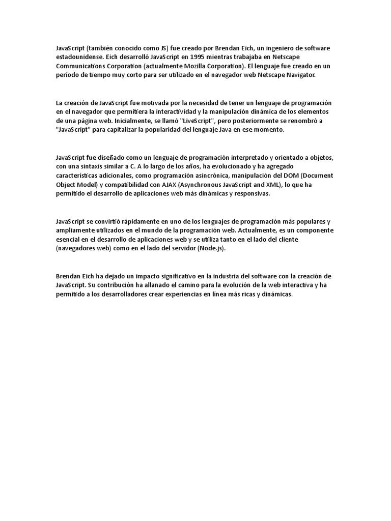 Historia Javascript | PDF