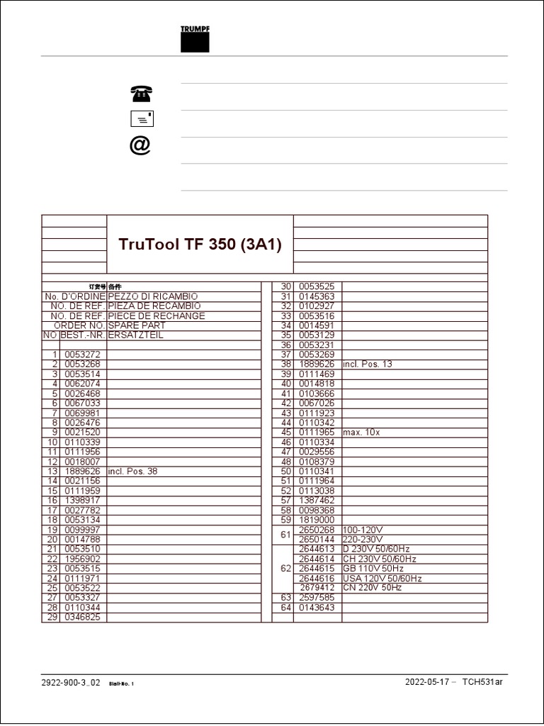 TruTool TF 350 (3A1) | PDF