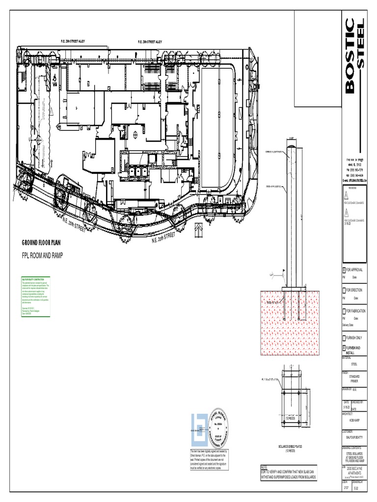 Steel Bollard Installation Plan | PDF | Civil Engineering