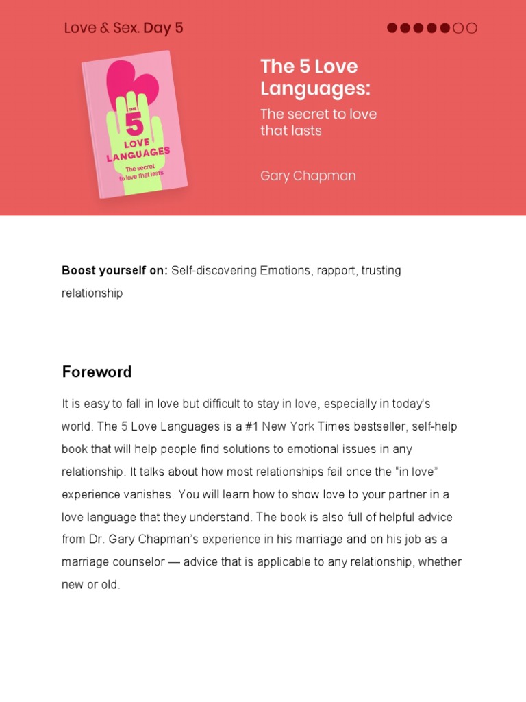 Day5-5 Love Languages | PDF | Romance (Love) | Love