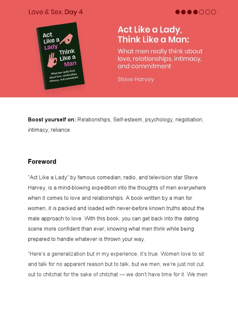 Day4-Act Like A Lady Think Like A Man | PDF | Love