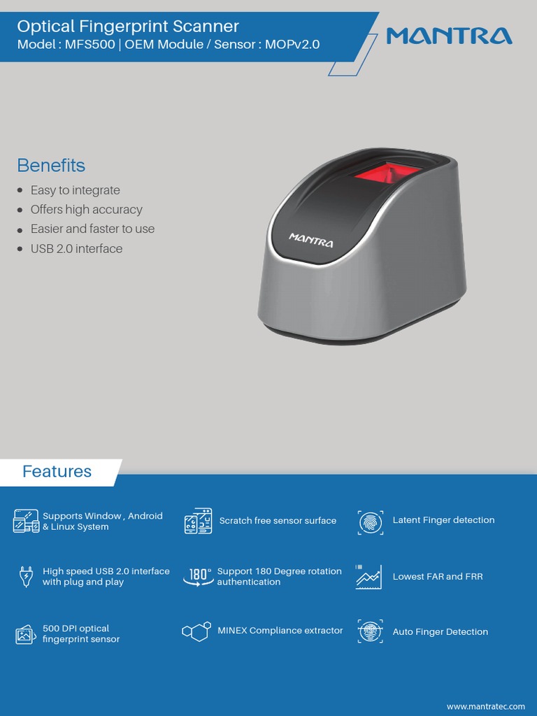 MFS500 | PDF | Fingerprint | Image Scanner