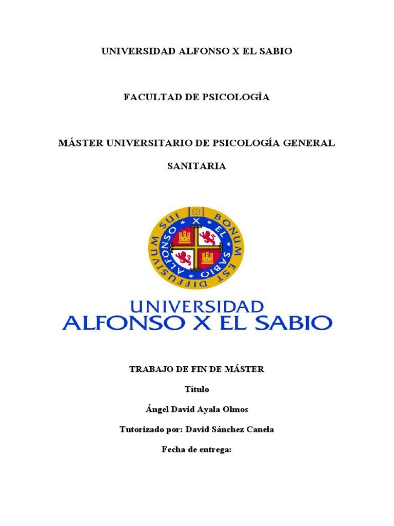 Borrador TFM | PDF | Depresión (estado de ánimo) | Las emociones