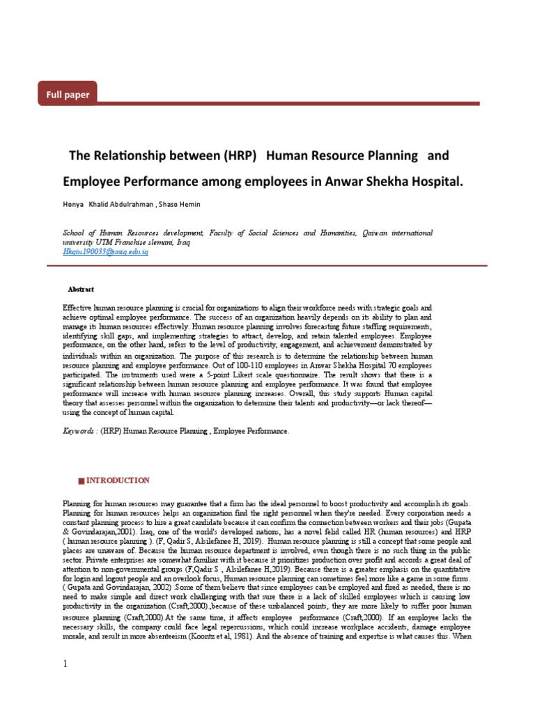Article .Honya | PDF | Human Resources | Employment