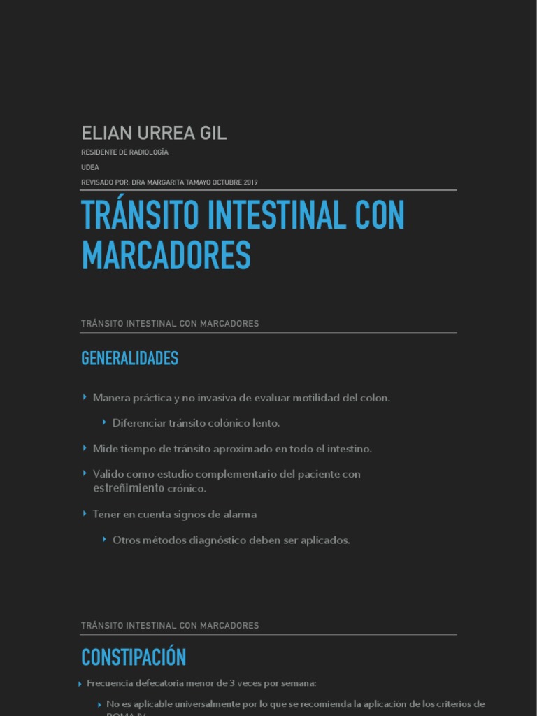 Evaluación del Tránsito Intestinal con Marcadores | PDF | Enfermedades ...