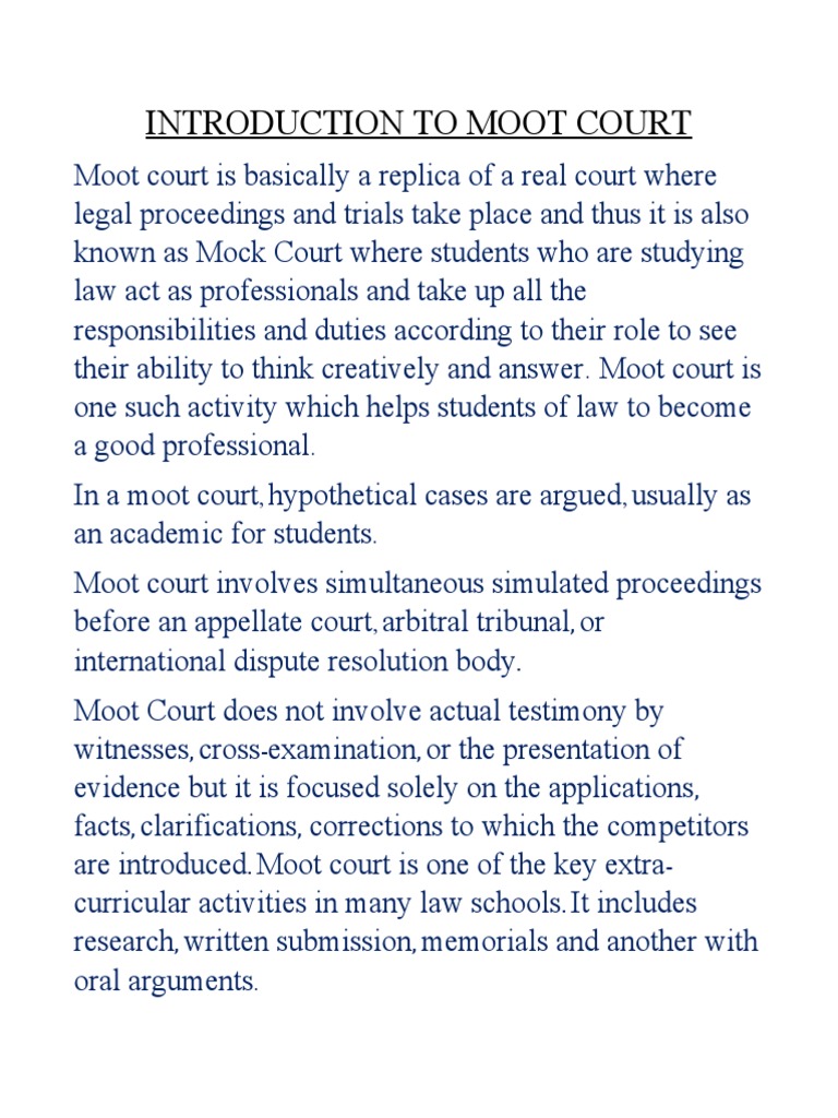 Introduction to Moot Court Basics | PDF