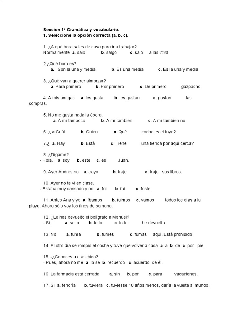 Prueba de Nivel | PDF