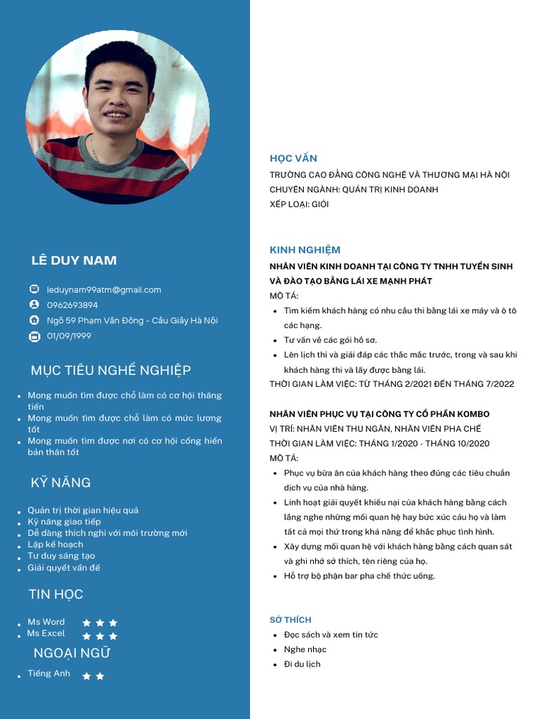 CV Lê Duy Nam | PDF