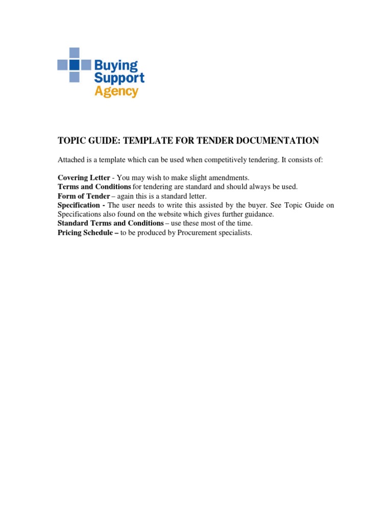 Tender Forms Template | PDF | Procurement | Business