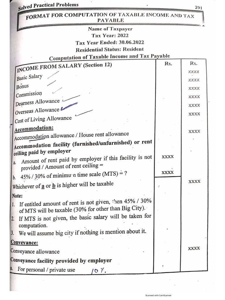 Solved Taxation Problem | PDF