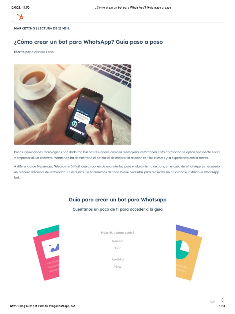 ¿Cómo Crear Un Bot para WhatsApp - Guía Paso A Paso | PDF | Internet Bot | Chat en linea