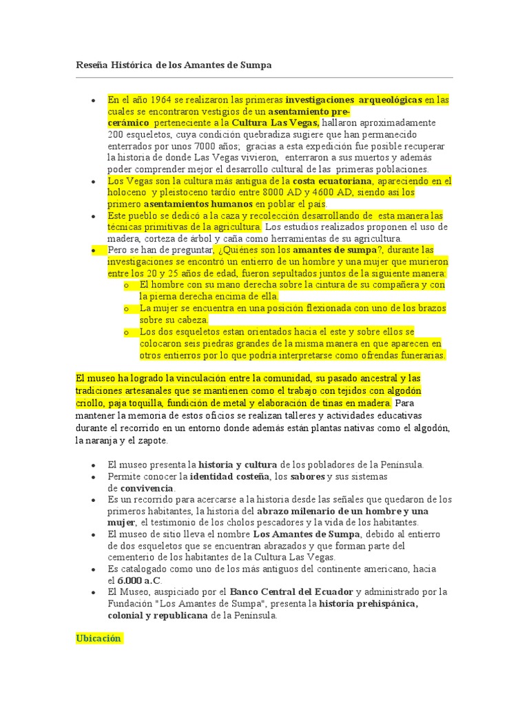 El Museo Los Amantes de Sumpa Está Ubicado en La | PDF | Ciencias sociales