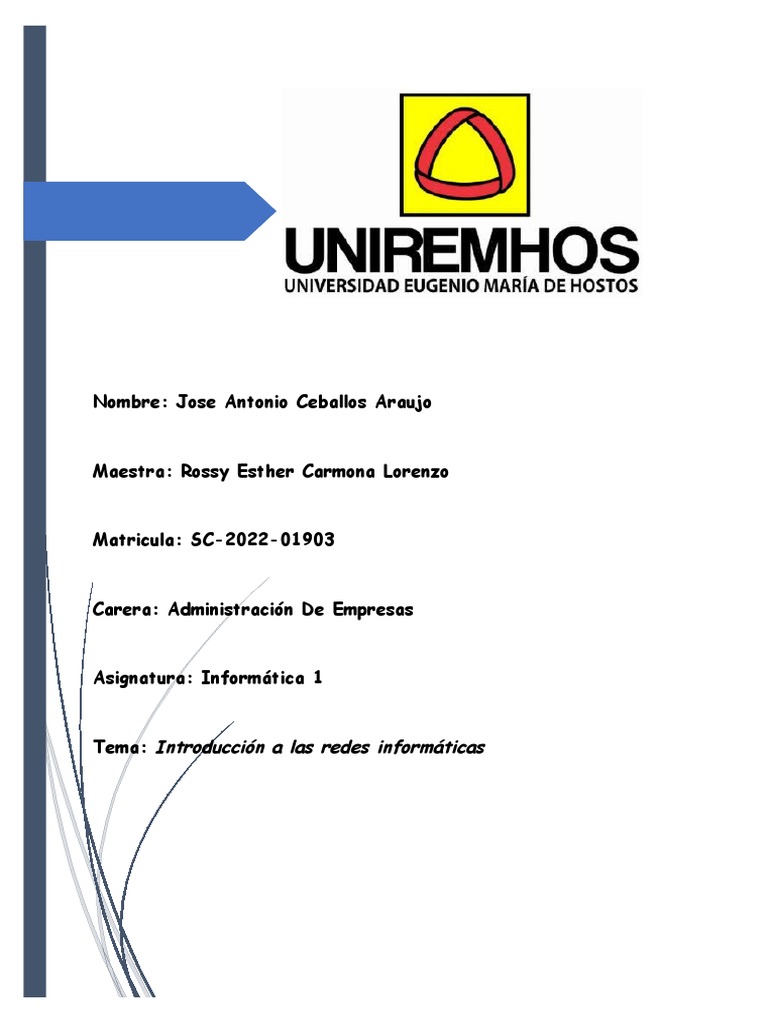Introducción a las redes informáticas | PDF | Red de computadoras | Ciencias de la Computación