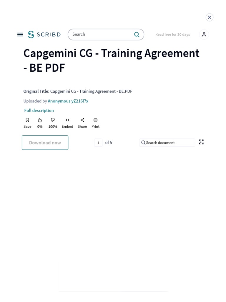 Capgemini CG - Training Agreement - BE PDF - PDF - Employment - Arbitration | PDF | Employment ...