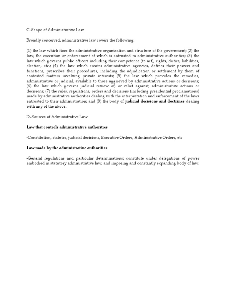 Scope of Administrative Law | PDF