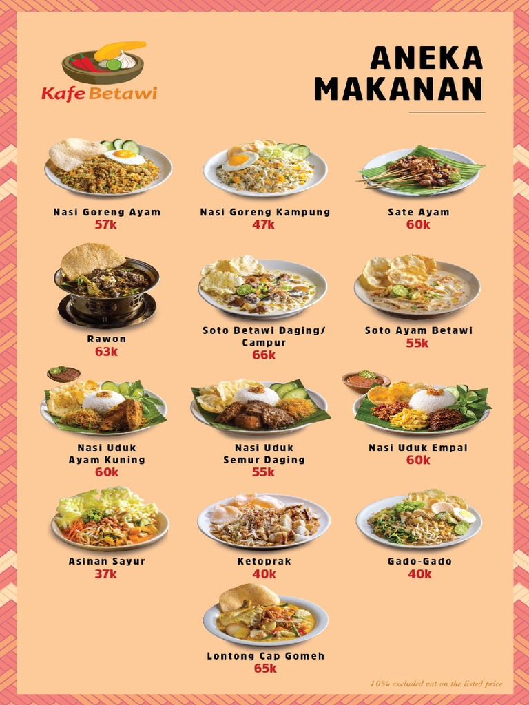 Kafe Betawi Menu | PDF
