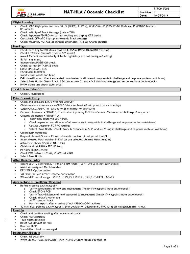 Nat HLA 10.05.19 | PDF | Air Traffic Control | Transponder (Aeronautics)