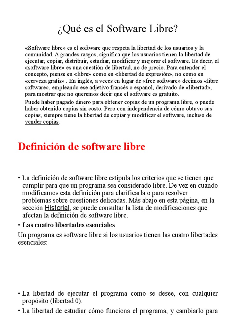 Qué Es El Software Libre | PDF | Software libre | Software