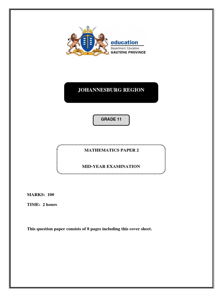 2023 Grade 11 Math June P2 JHB Region QP | PDF | Circle | Mathematics