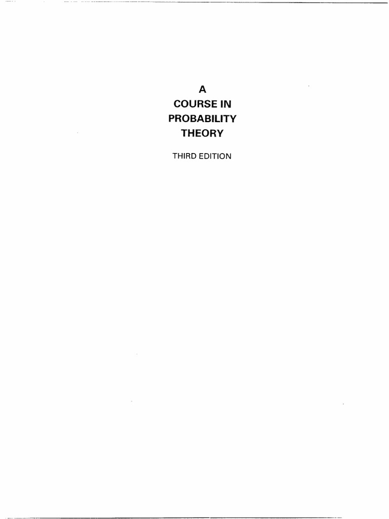 Chung - A Course in Probability Theory | PDF