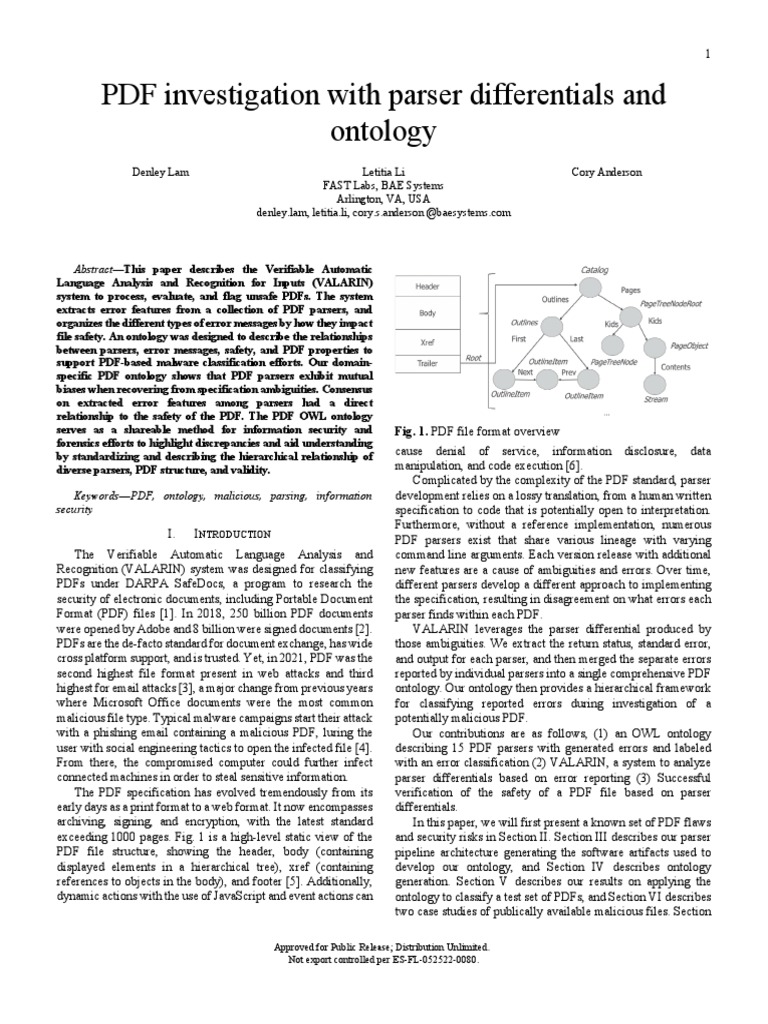 PDF Investigation With Parser Differentials and On | PDF | Sanitization (Classified Information ...