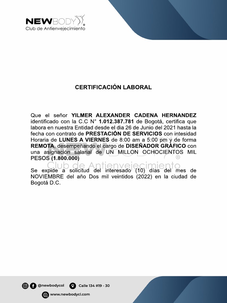 Certificado Laboral | PDF