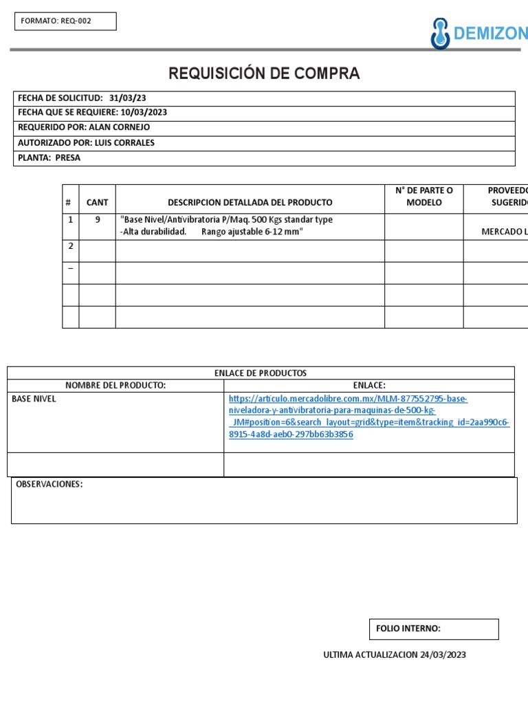 Requisición de Compra | PDF