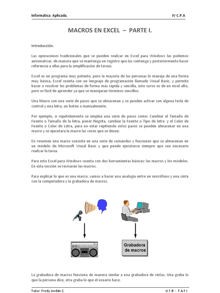 Manual Macros Excel | Descargar gratis PDF | Macro (informática) | Microsoft Excel