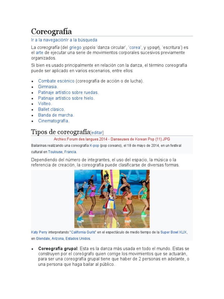 Danza Coreografias Abril 22 | PDF | Coreografía | Bailes