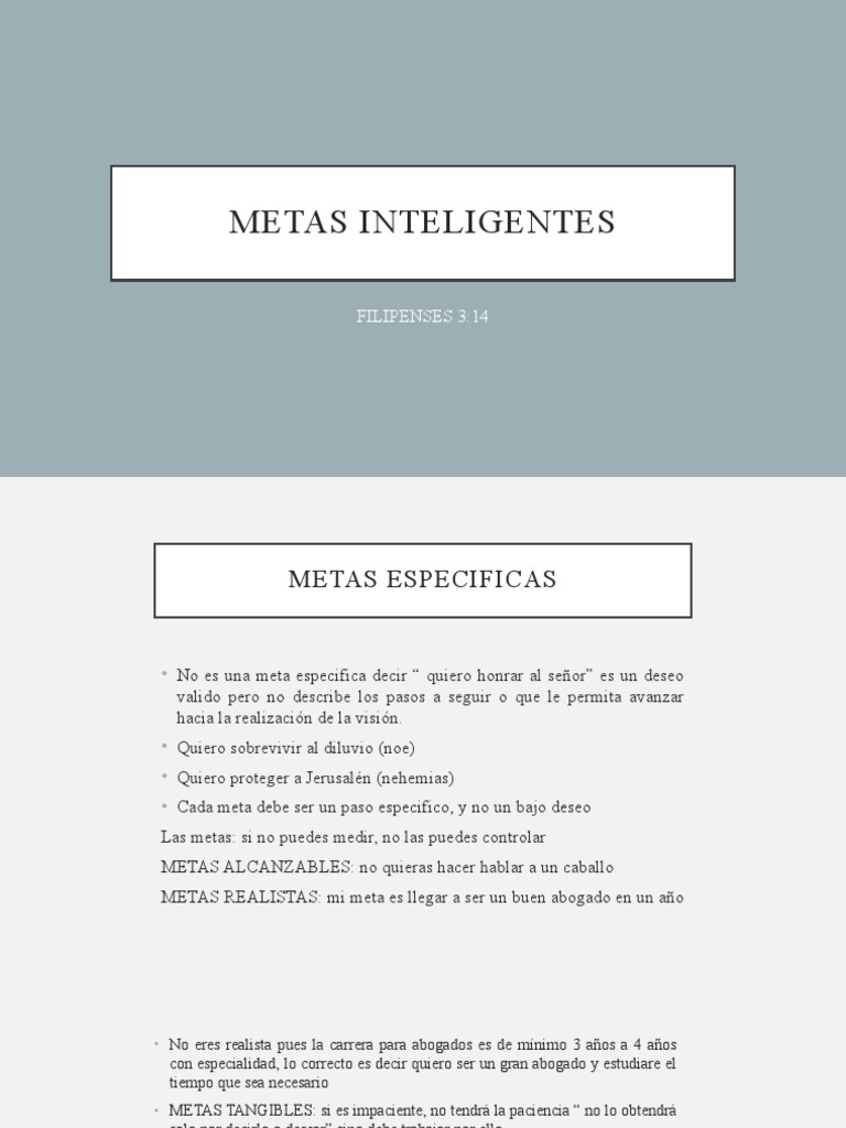 Metas Inteligentes | PDF
