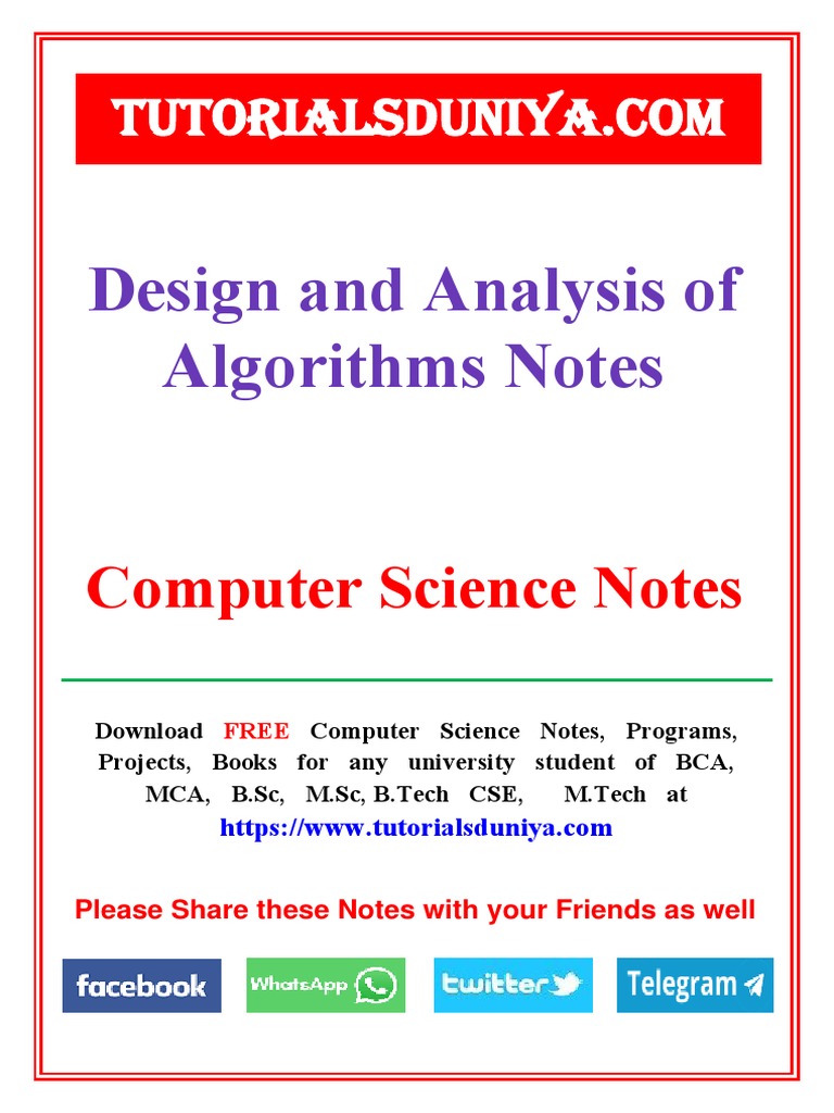 Algorithms Notes 2 - TutorialsDuniya | PDF | Programming | Computer Program
