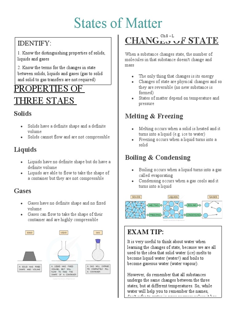 States of Matter | PDF | Liquids | Gases
